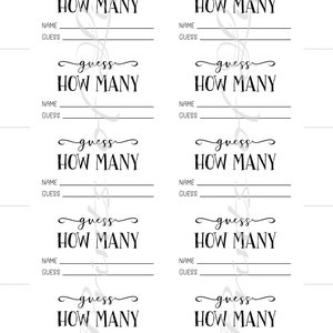 Guess How Many. Instant Download Printable. Raffle Ticket Sign Kit ...