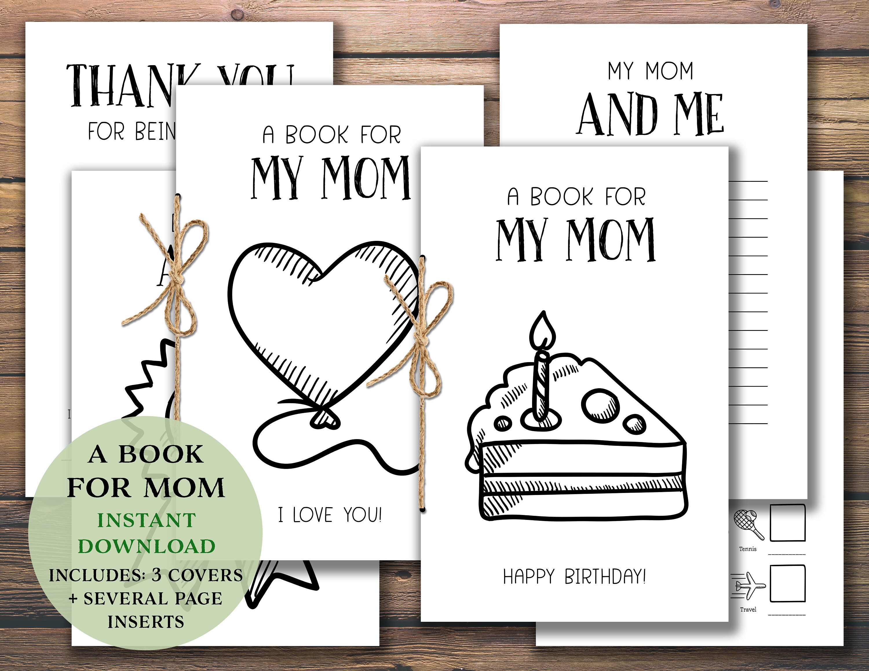 A Book for My Mom. Instant Download Printable. Mother's | Etsy