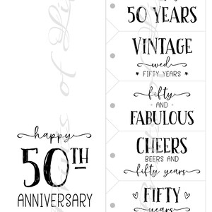 50th Anniversary Card & Gift Tags. Instant Download Printable. Big 50 ...
