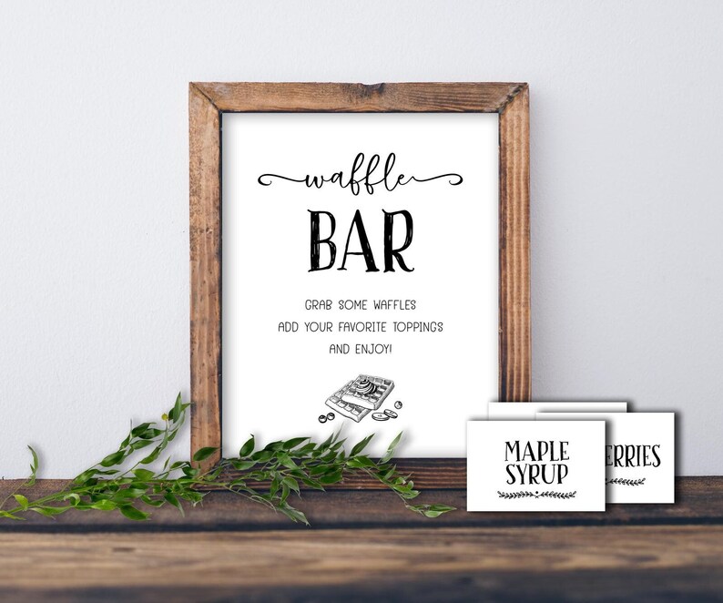Waffle Bar Sign. Instant Download Printable. Breakfast Table Decor ...