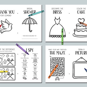 Bridal Shower Kid's Activity Book. Coloring Book. Instant Download ...
