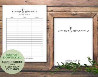 Welcome Please Sign in Attendance - Etsy