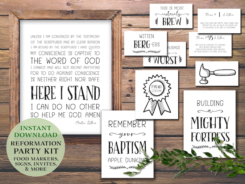 Reformation Marty Party Kit. Instant Download Printable. Holiday Pack ...