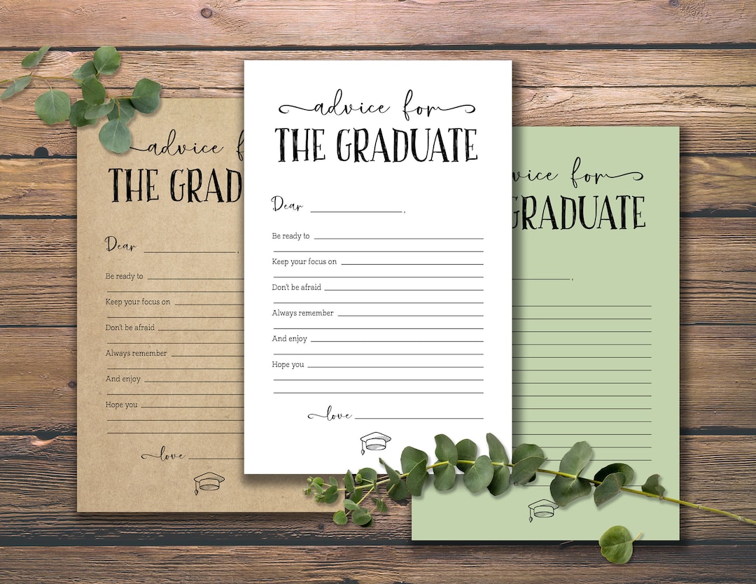 Advice for the Graduate. Graduation Game. Instant Download Printable ...