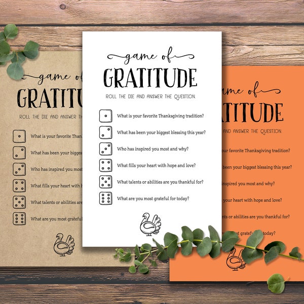 Dice Gratitude Game - Etsy