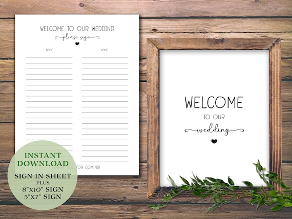 Wedding Sign In Sheet Template Free Printable Wedding Planning