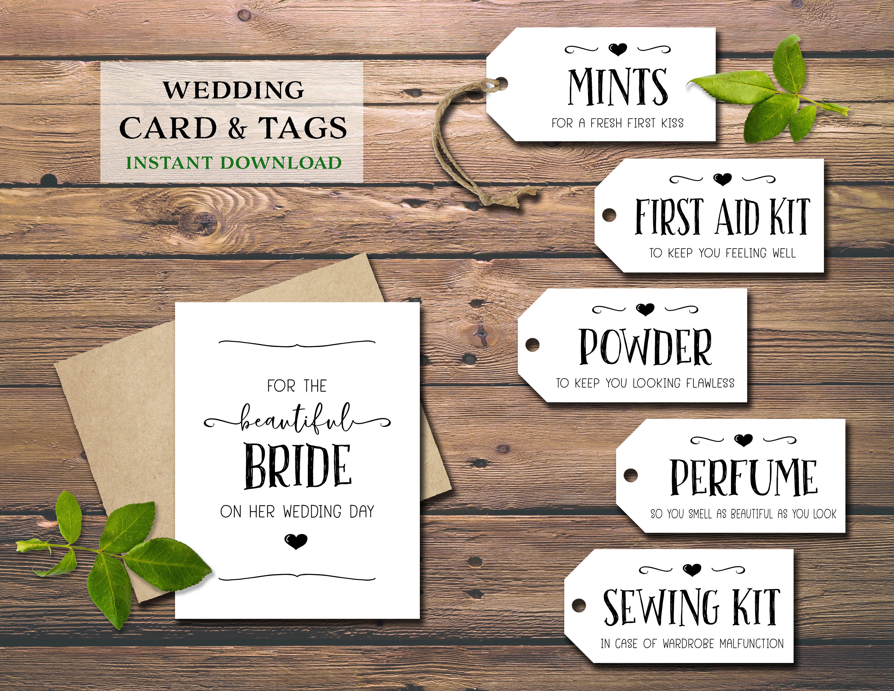 Bride Survival Kit Tags. Instant Download Printable. Gift Tag | Etsy
