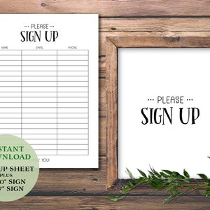 Please Sign Up. Instant Download Printable. Guestbook Print. Event Sign ...