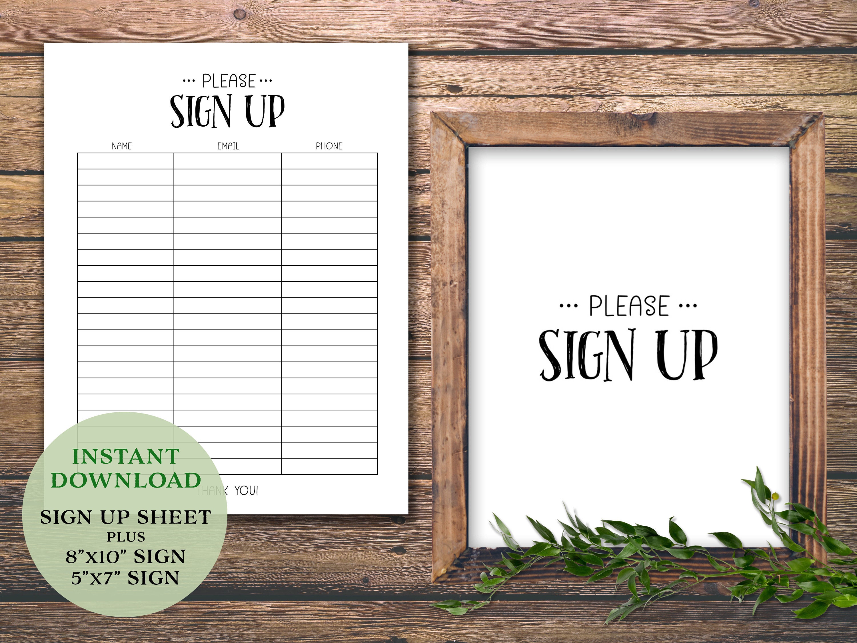 Please Sign Up. Instant Download Printable. Guestbook Print. Event Sign ...