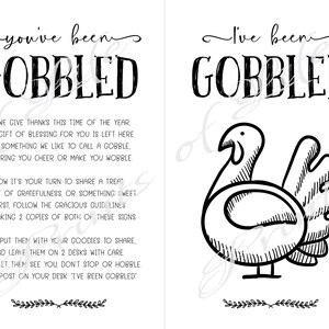 You've Been Gobbled. Instant Download Printable. Thanksgiving Game. We ...