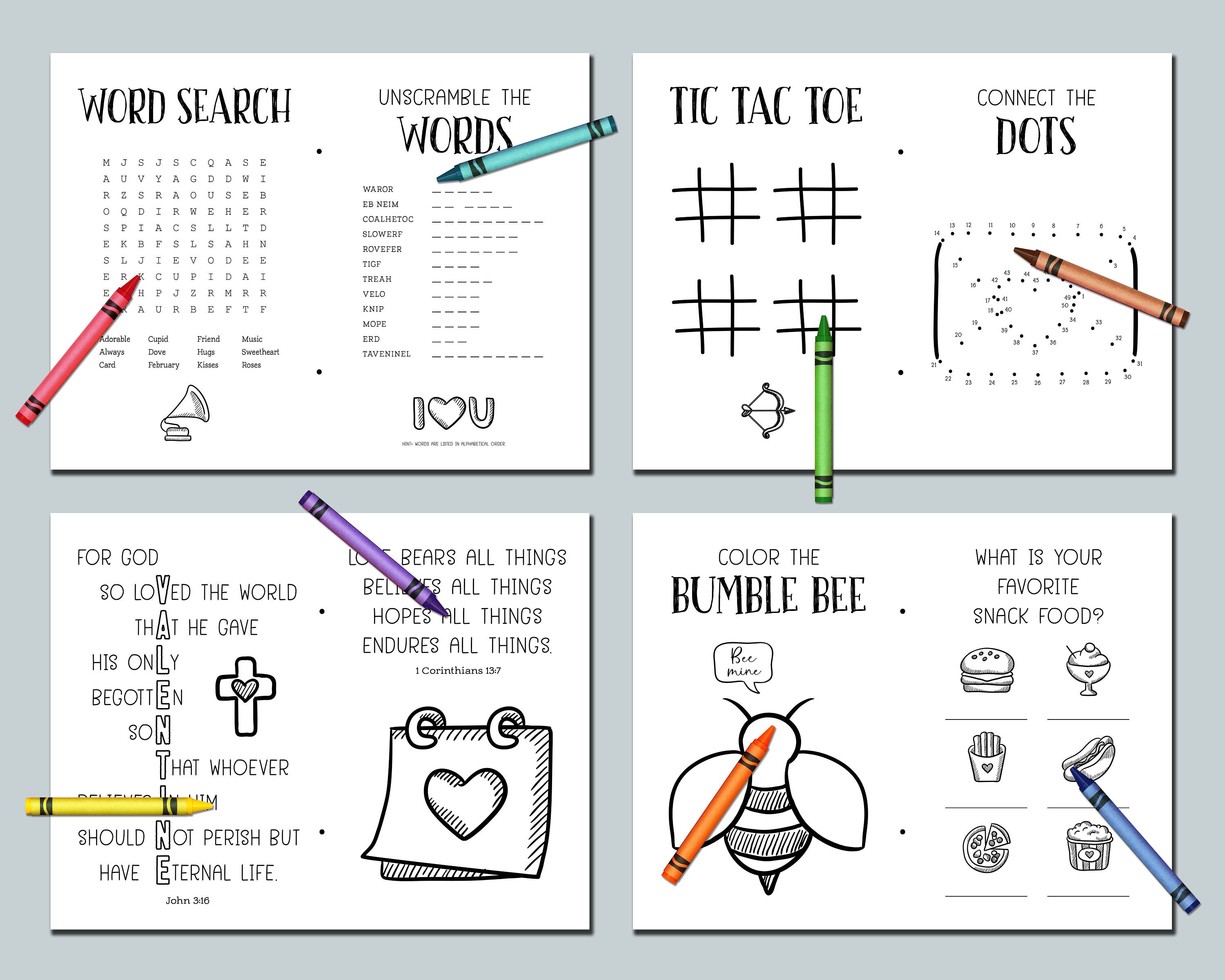 Kids Valentine Activity Book. Coloring Book. Instant Download - Etsy