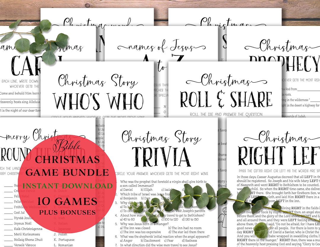 Christian Christmas Games Bundle. Instant Download Printable. Holiday ...