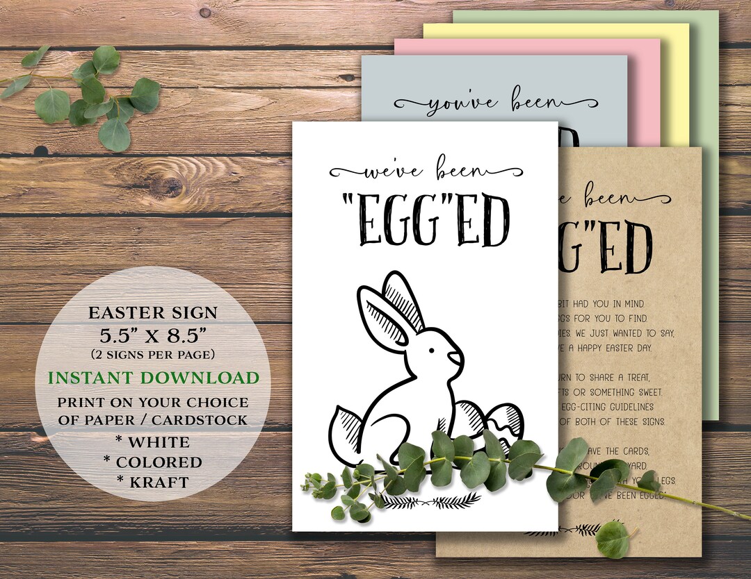 You've Been Egged. Instant Download Printable. Easter Game. We've Been ...
