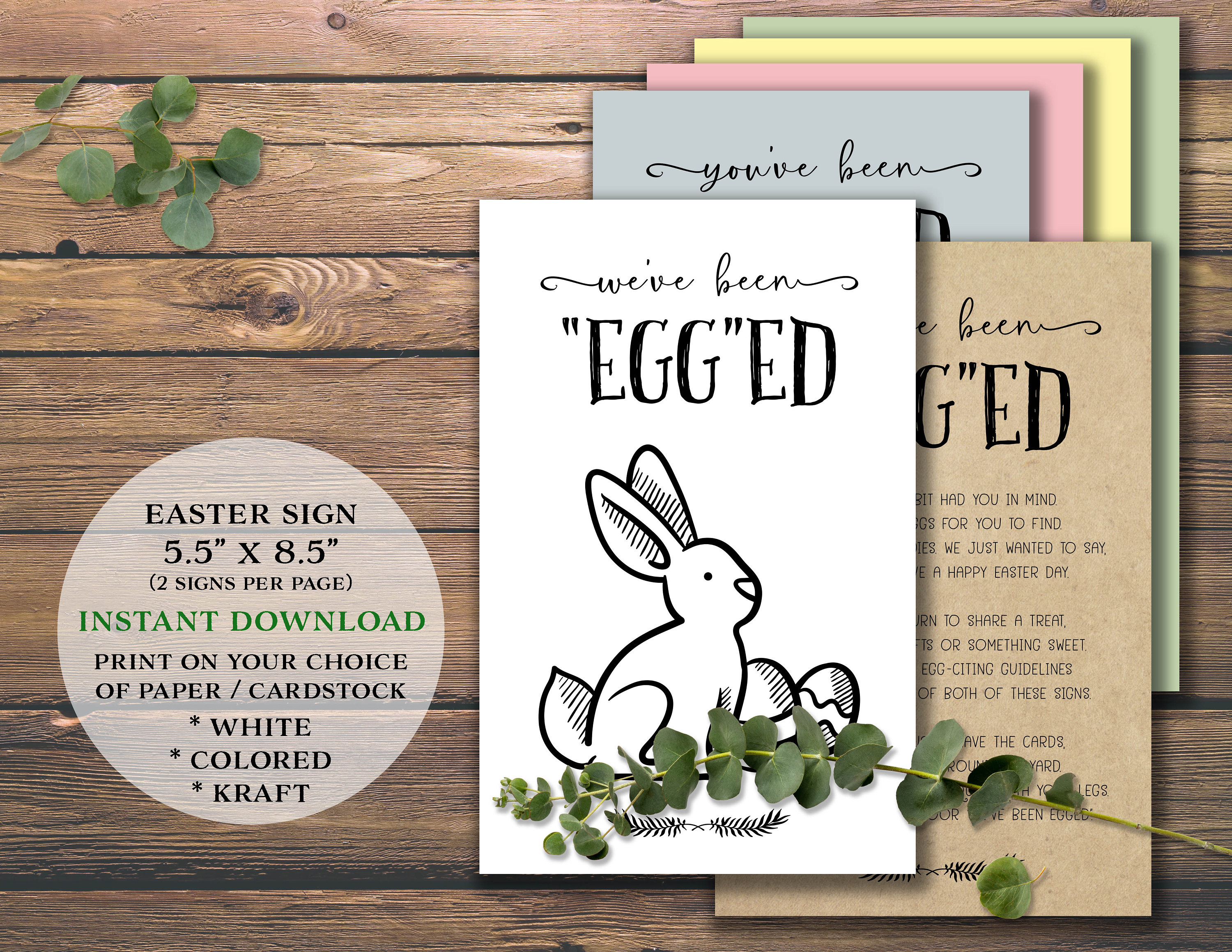 You've Been Egged. Instant Download Printable. Easter Game. We've Been ...