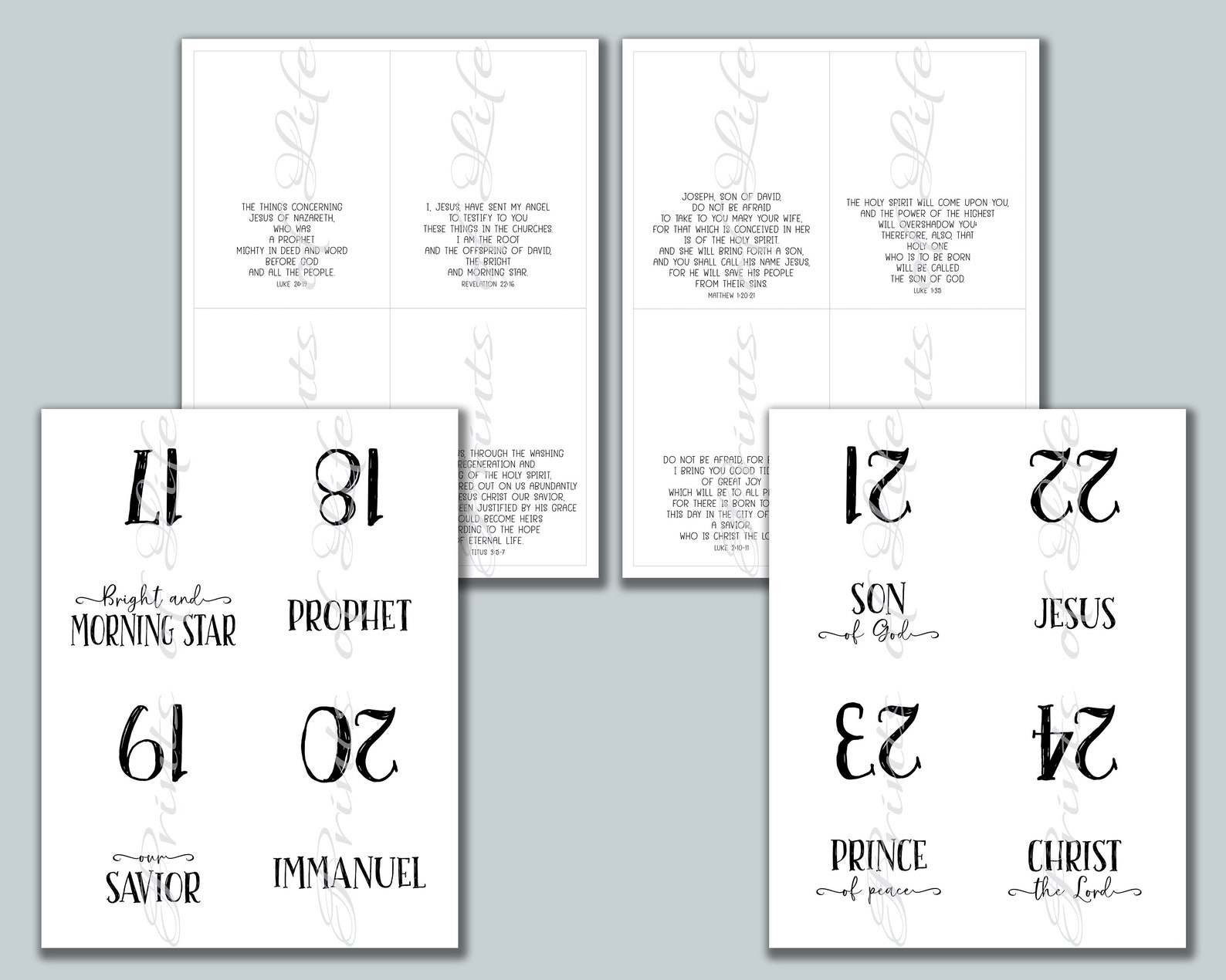 Names of Jesus Scripture Cards. Instant Download Printable. - Etsy