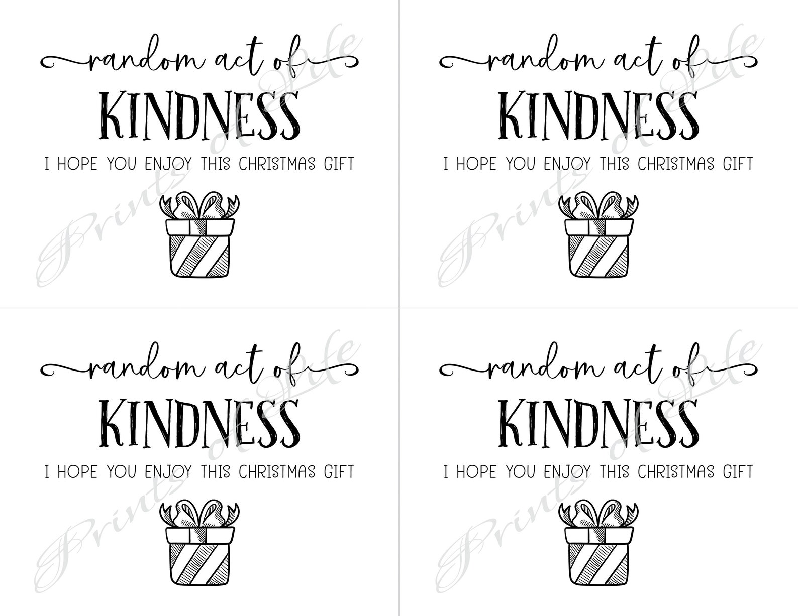 Random Act Of Kindness Cards Instant Download Printable Etsy