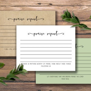 Praise Report Cards and Sign. Instant Download Printable. Christian ...