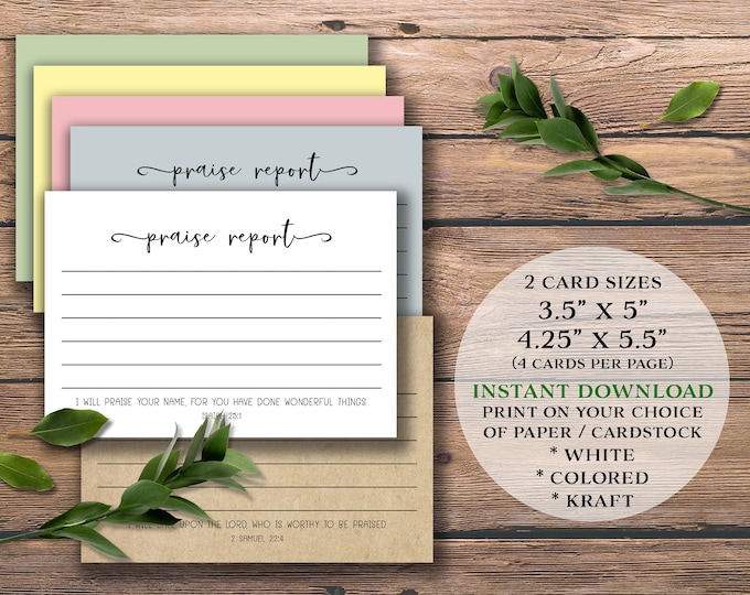 Praise Report Cards and Sign. Instant Download Printable. Christian ...