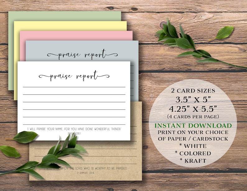 Praise Report Cards and Sign. Instant Download Printable. Christian ...