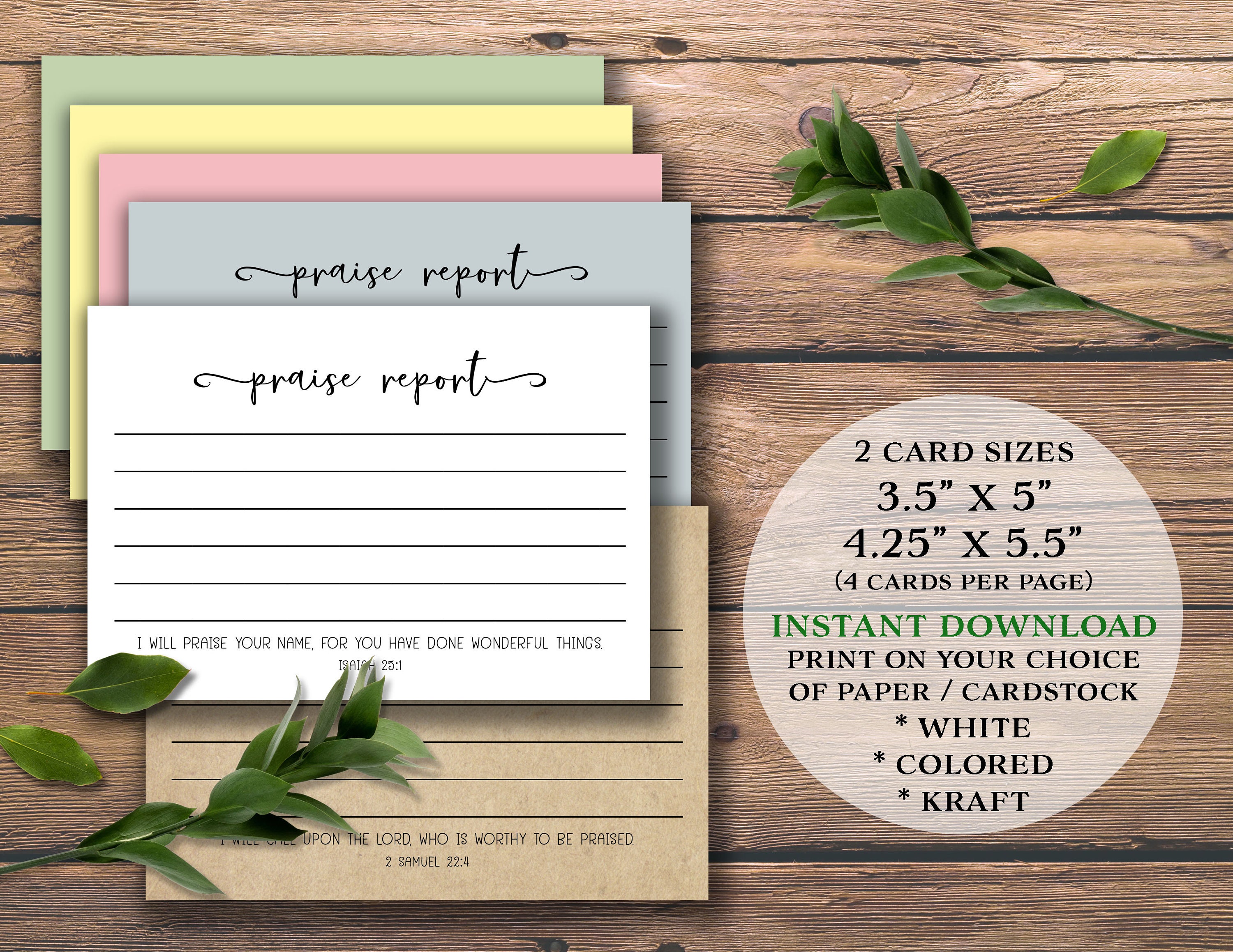 Praise Report Cards and Sign. Instant Download Printable. Christian ...