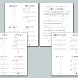 Family Time Capsule. Instant Download Printable. Kids Activities ...