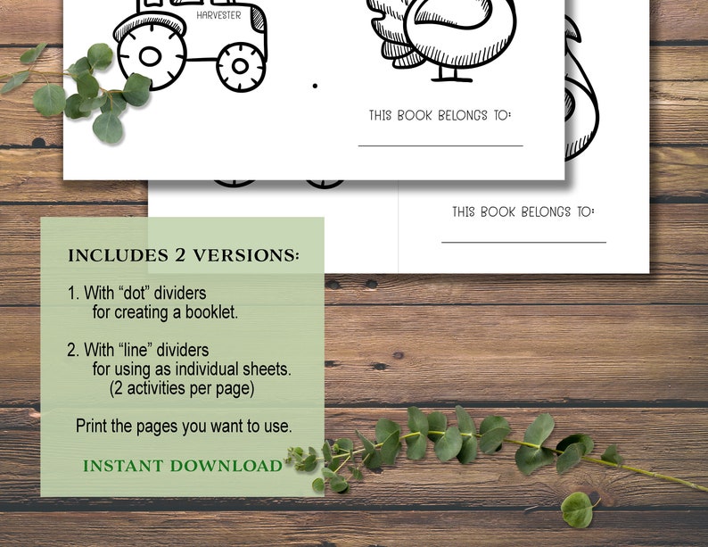 Kid's Thanksgiving Activity Book. Instant Download - Etsy