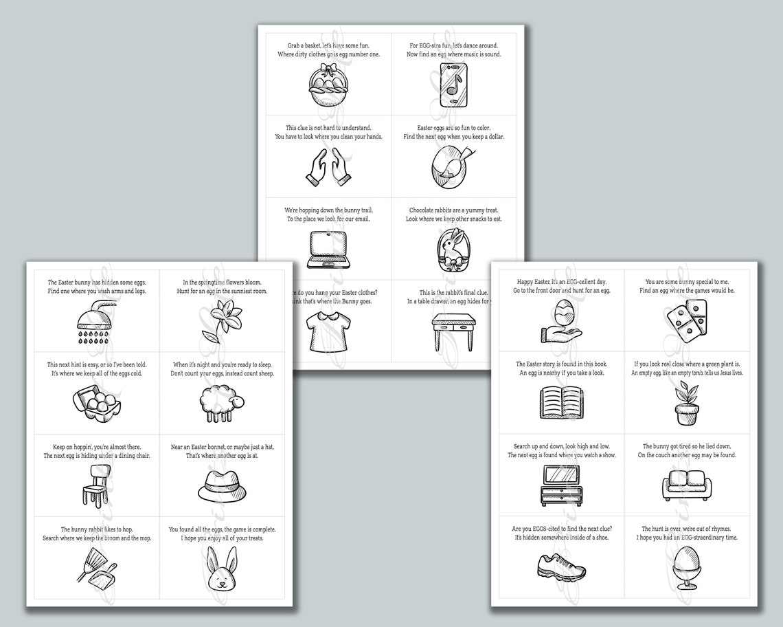 Indoor Easter Egg Hunt. Instant Download Printable. Scavenger Hunt ...