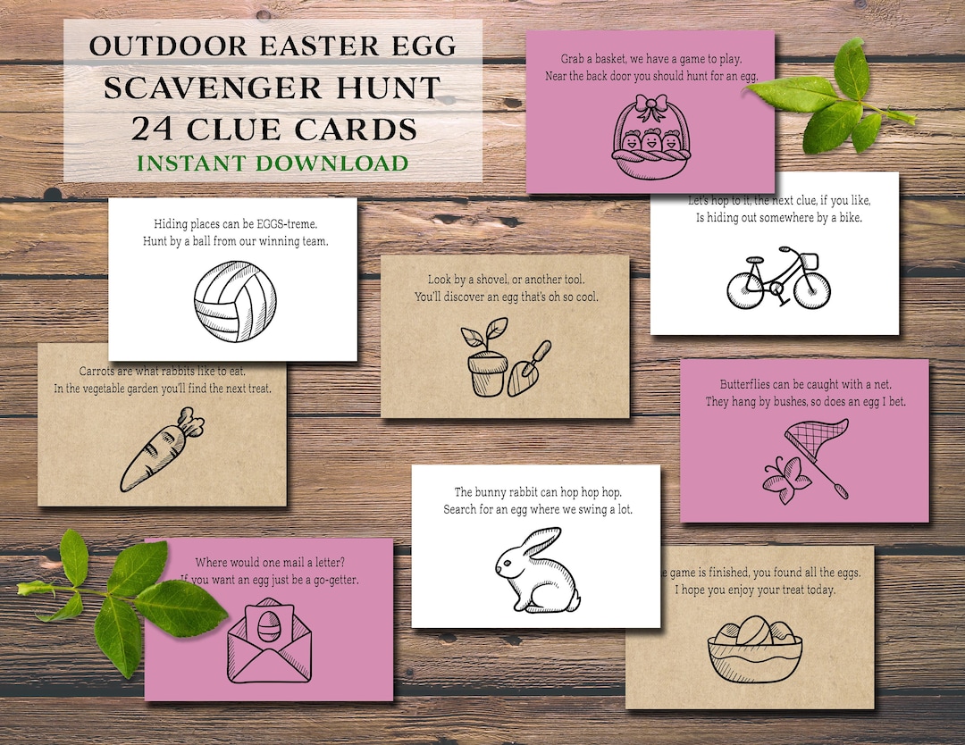 Outdoor Easter Egg Hunt. Instant Download Printable. Scavenger Hunt ...