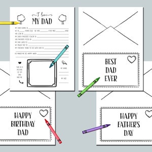 All About My Dad. Father's Day Activity. Instant Download Printable ...