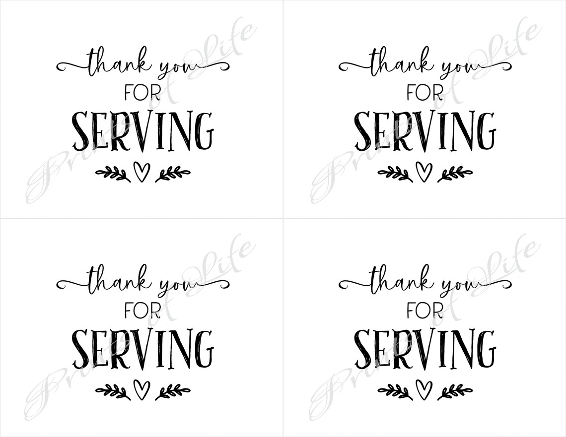 Thank You for Service Cards. Appreciation Package Gift Tags. | Etsy