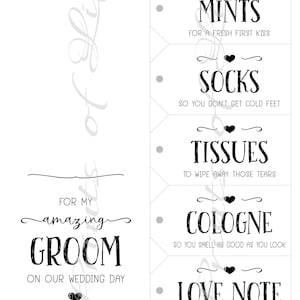 Groom Survival Kit Tags. Instant Download Printable. Gift Tag and Card ...