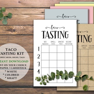 Taco Tasting Party Kit. Instant Download Printable. Score Card, Place ...