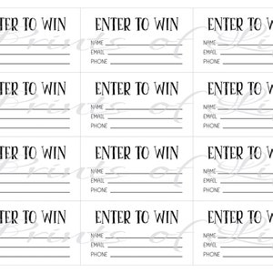 Enter to Win. Tickets. Instant Download Printable. Raffle Ticket and ...