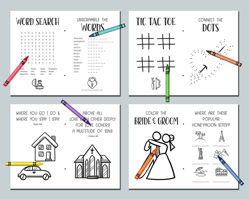 Bridal Shower Kid's Activity Book. Coloring Book. Instant Download ...