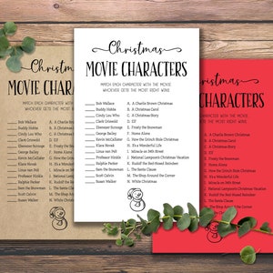 Christmas Movie Characters. Instant Download Printable. Christmas Games ...