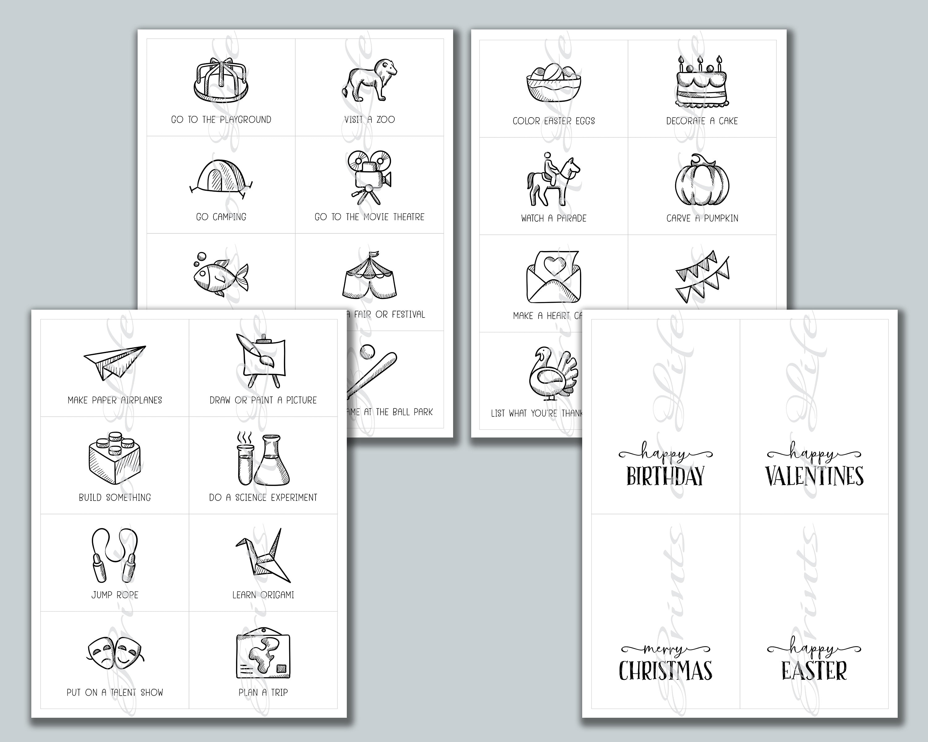 Kids Activity Cards. Instant Download Printable. - Etsy