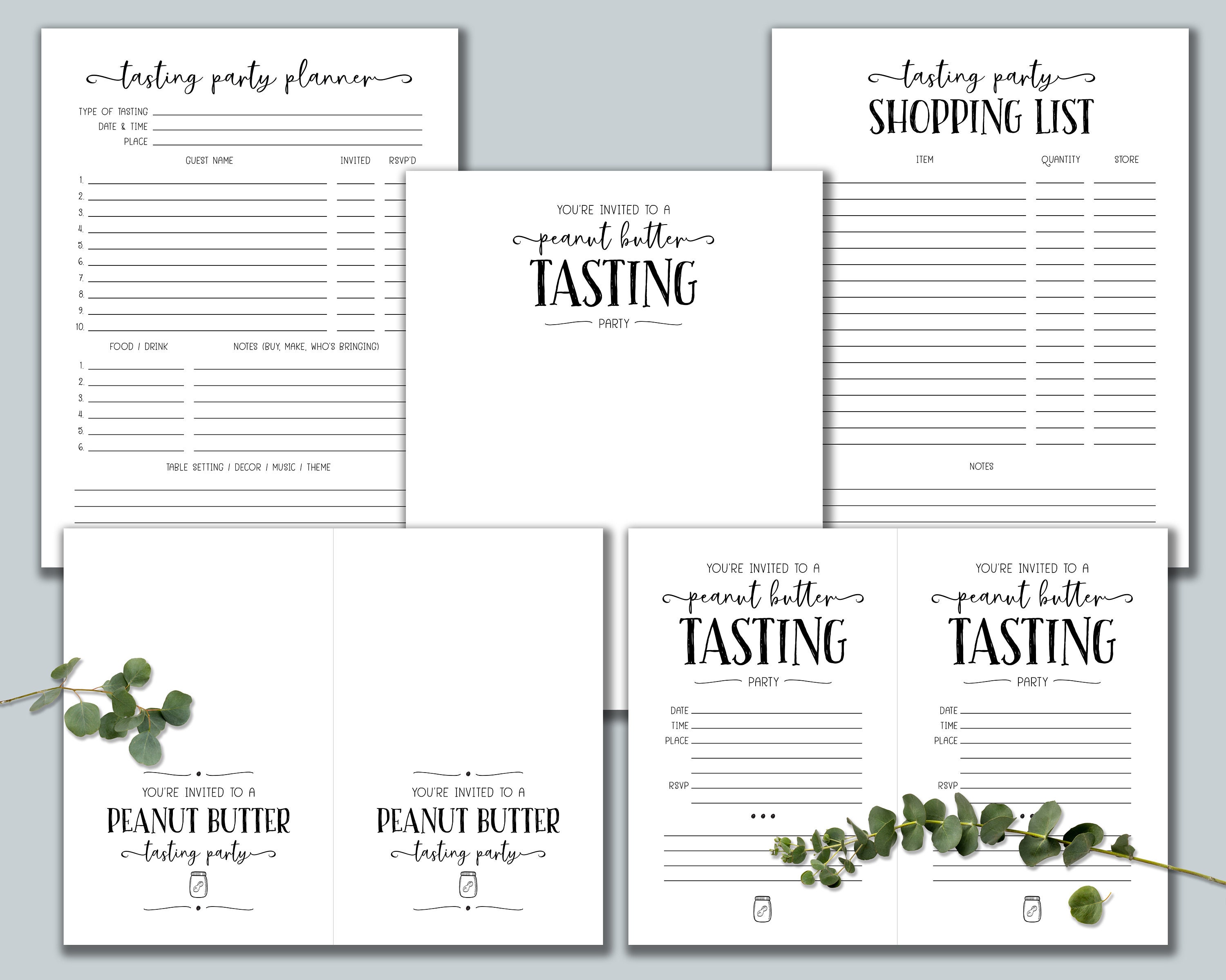 Peanut Butter Tasting Party Kit. Instant Download Printable. Score Card ...