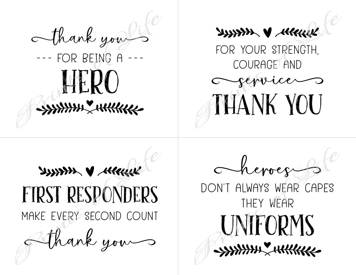 Thank You for Service Cards. Instant Download Printable. Appreciation ...