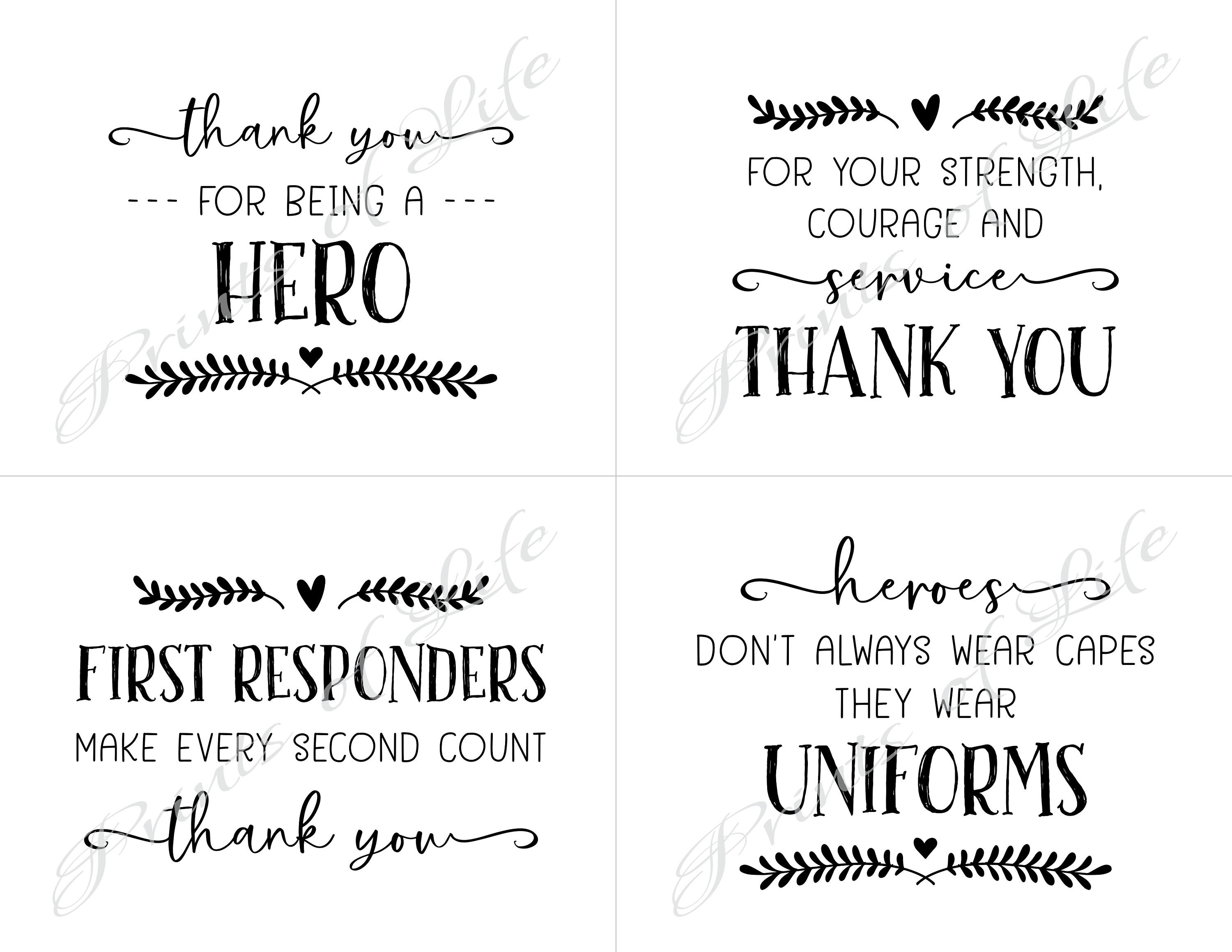 Thank You for Service Cards. Instant Download Printable. - Etsy