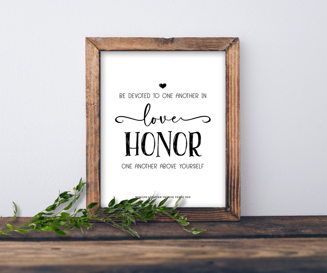 Be Devoted to One Another in Love. Instant Download Printable. Rustic ...