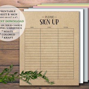 Please Sign Up. Instant Download Printable. Guestbook Print. Event Sign ...