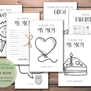 A Book for My Mom. Instant Download Printable. Mother's Day Activity ...