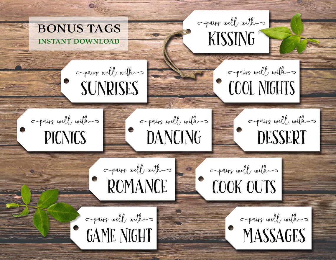 Perfect Pair Gift Tags & Card. Wedding Gift Idea. Wine, Beer, Liquor ...