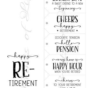 Retirement Card & Gift Tags. Instant Download Printable. Wine Beer Tags ...
