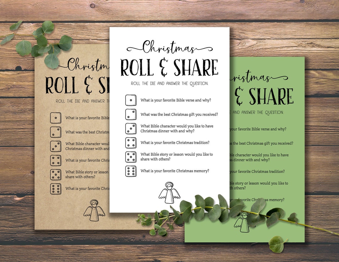 Christmas Roll and Share. Instant Download Printable. Fun Friends Party ...