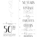 50th Birthday Card & Gift Tags. Instant Download Printable. Big 50 ...