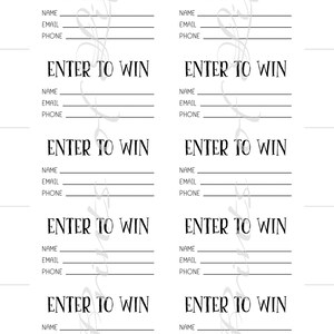 Enter to Win. Tickets. Instant Download Printable. Raffle Ticket and ...