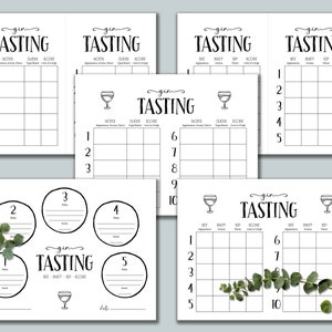 Gin Tasting Party Kit. Instant Download Printable. Score Card, Placemat ...