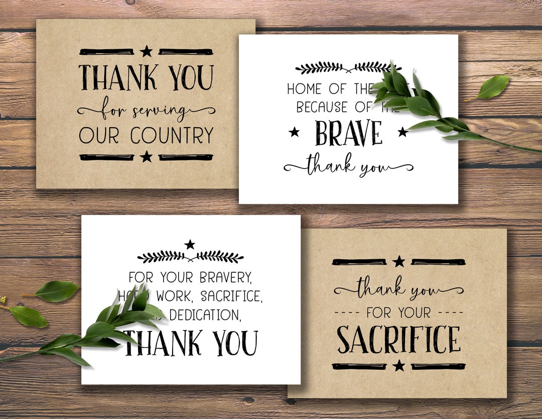 Thank You for Service Cards. Patriotic Gift Tags. Instant Download ...