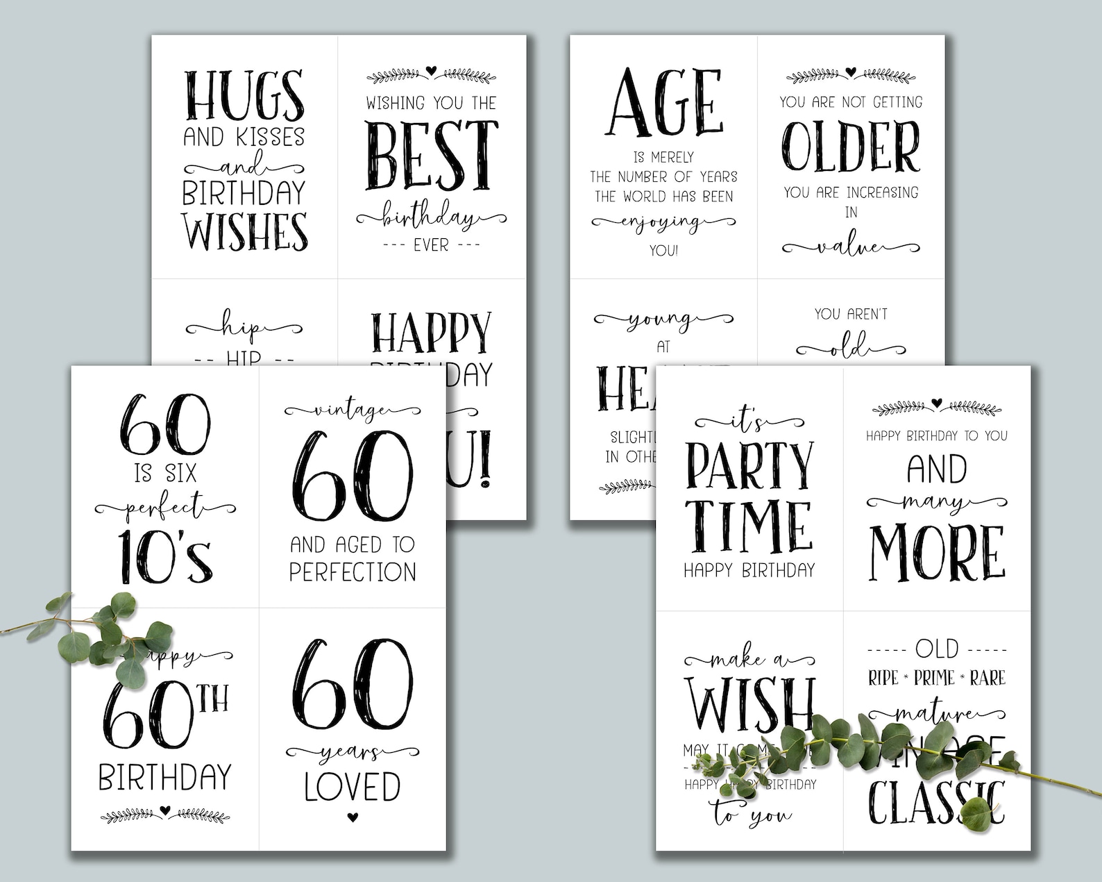 60th Birthday. Sign Bundle. Instant Download Printable. Cheers to 60 ...
